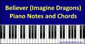 Believer - Piano Notes and Chords - Imagine Dragons - Piano Keyboard Notes